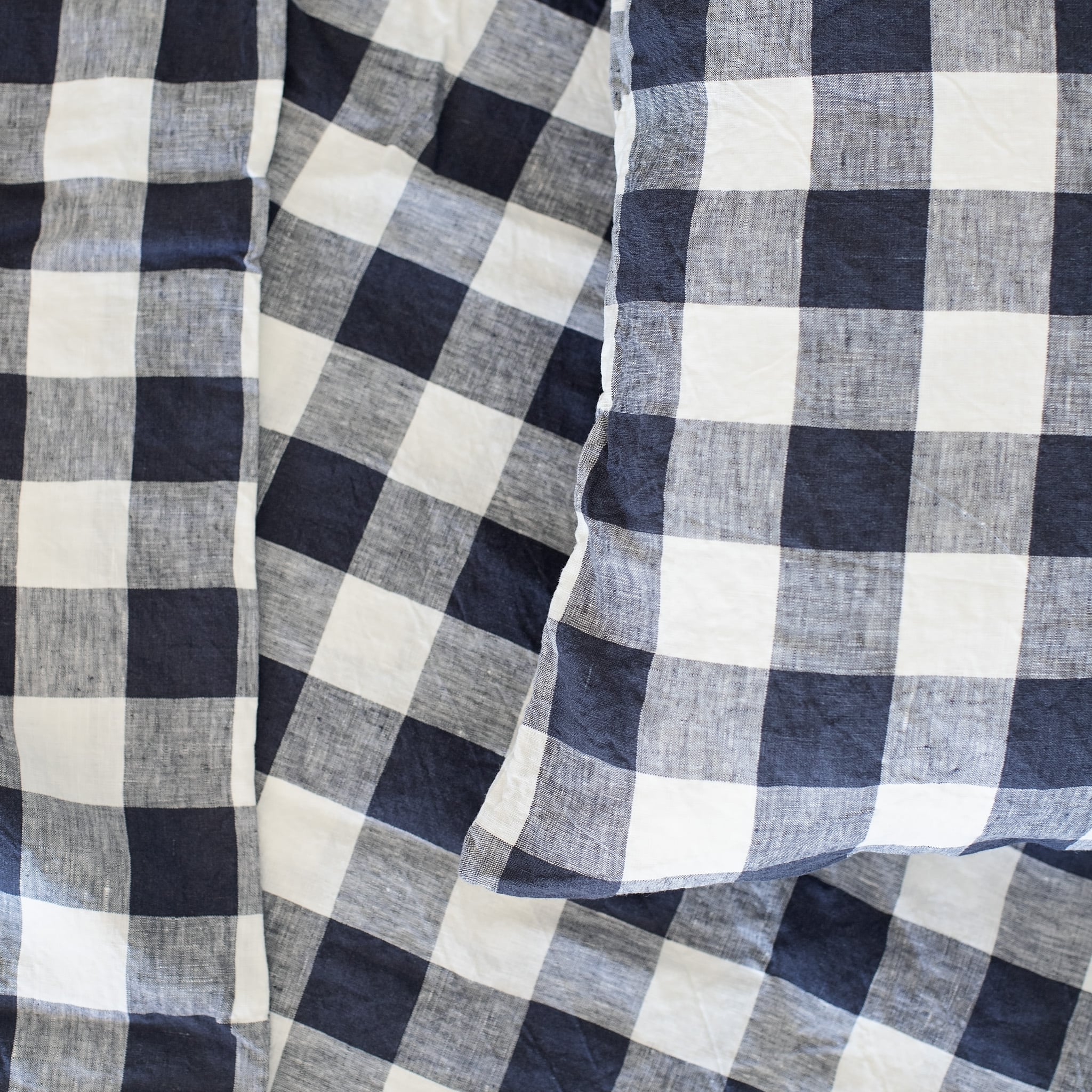 Ink Grid Linen Flat Sheet | The Linen Project – thelinenproject