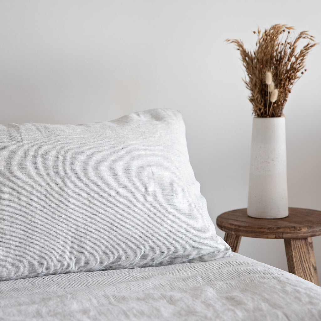 Pinstripe Linen Duvet Cover | The Linen Project – thelinenproject